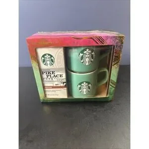 Starbucks | Kitchen | Starbucks Gift Set Two 1 Oz Mugs With Pikes Place ...